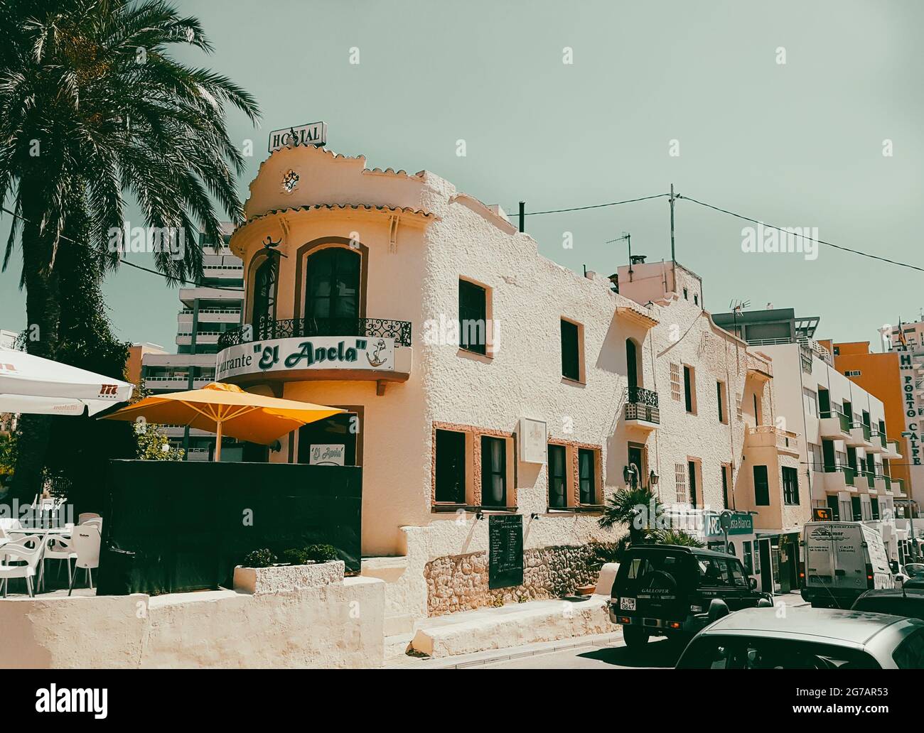 Typical European restaurant El Ancla Stock Photo - Alamy