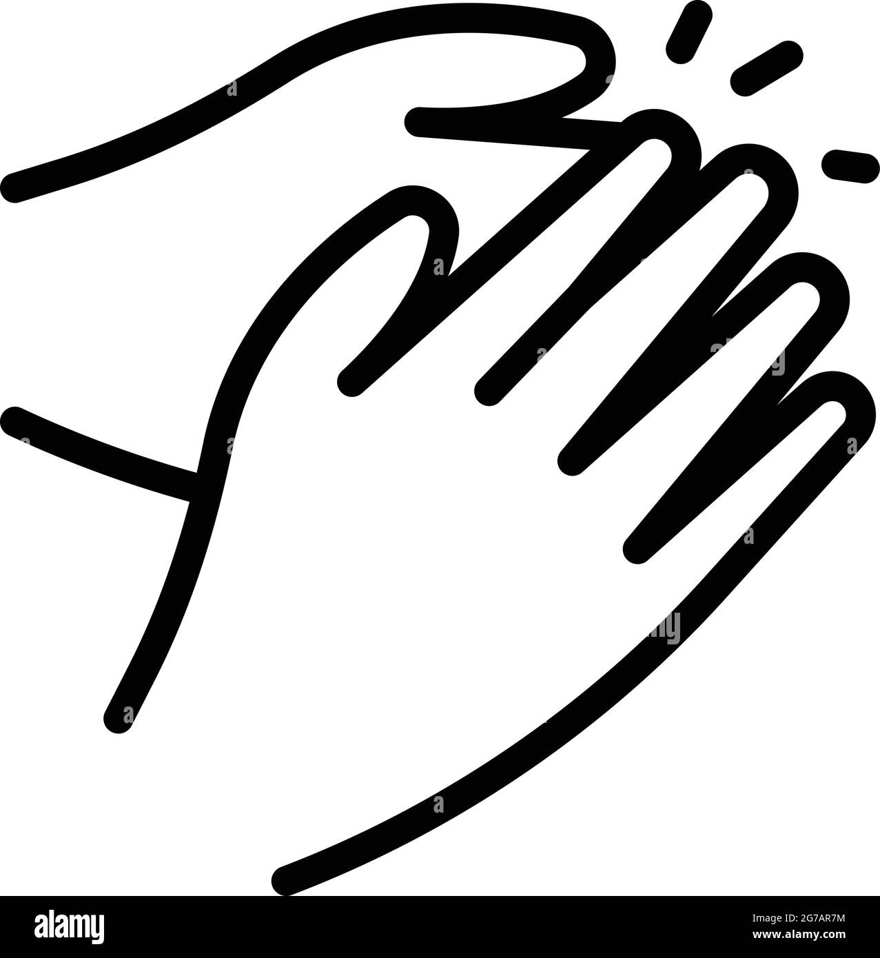 Public handclap icon outline vector. Hand clap support. Encourage ...