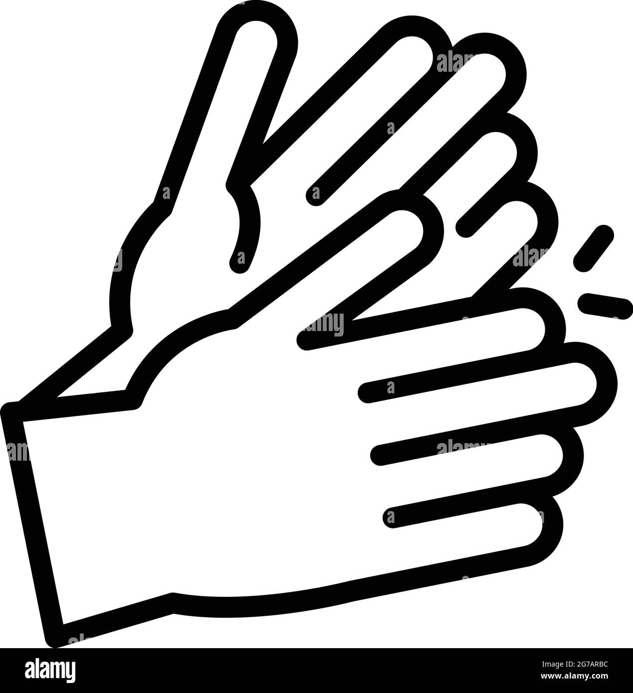 Art handclap icon outline vector. Emotion hand clap. Encourage applause ...