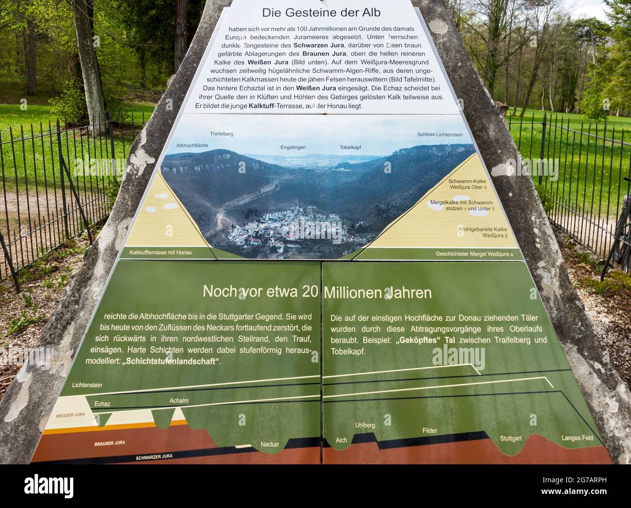 The geological pyramid is on the site in front of Lichtenstein Castle ...