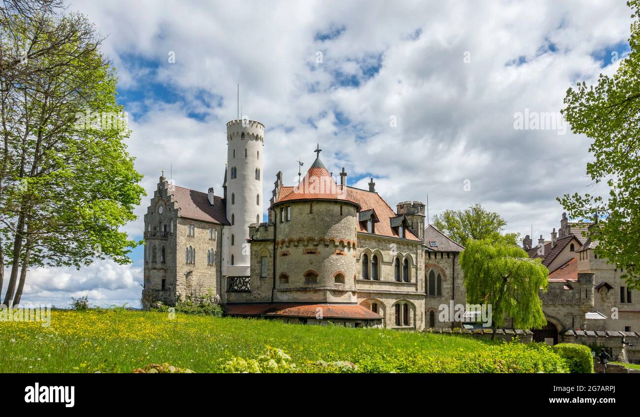 Lichtenstein Castle on the Swabian Alb near Honau in the Reutlingen ...
