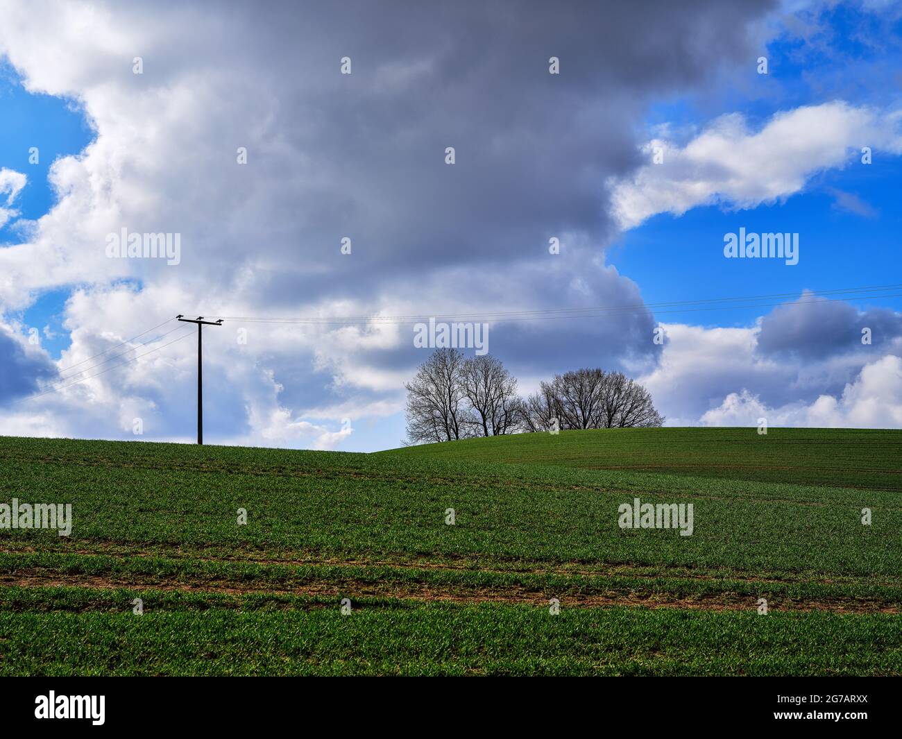 Arable land, field, agriculture, arable land, hills, expanse, clouds ...