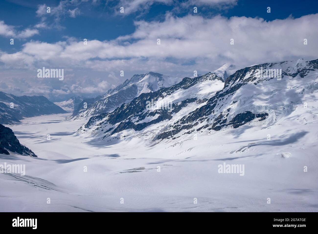 Aletsch Glacier - Jungfrau region, Part of Swiss Alps at Swizerland ...