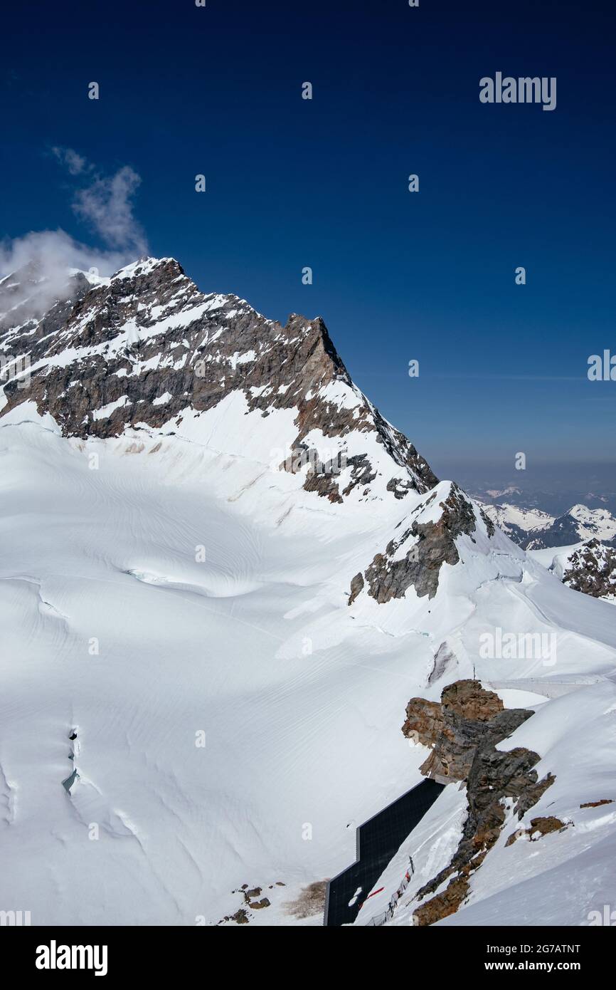 Snow Covered Moutain - view from Jungfraujoch Sphinx Observatory ...