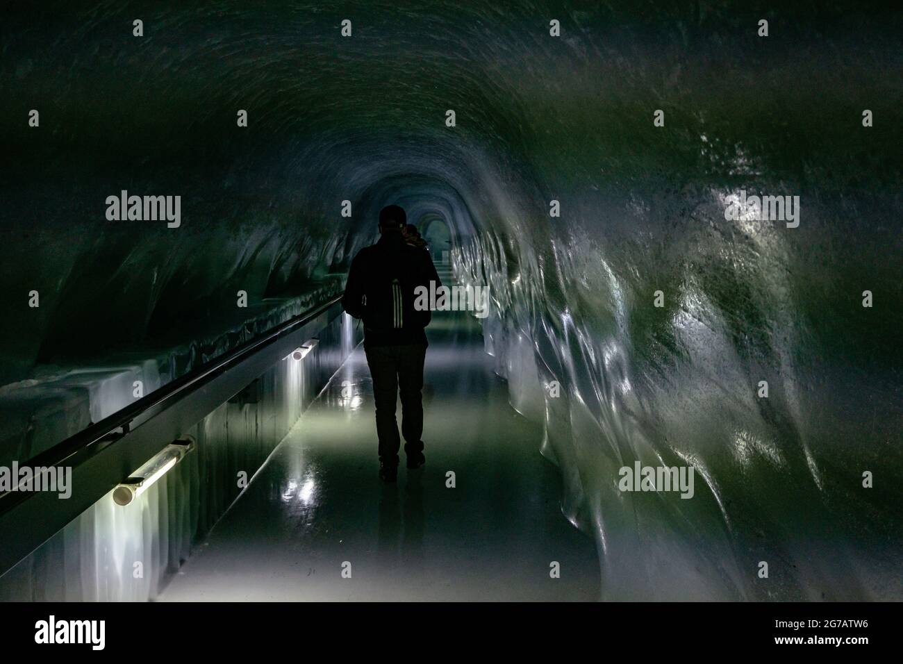 Ice Tunnel in the Glacier - Jungfraujoch Sphinx Observatory - Jungfrau ...