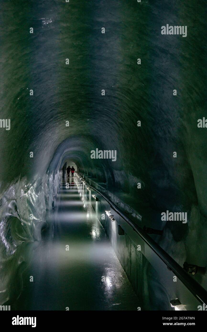Ice Tunnel in the Glacier - Jungfraujoch Sphinx Observatory - Jungfrau ...