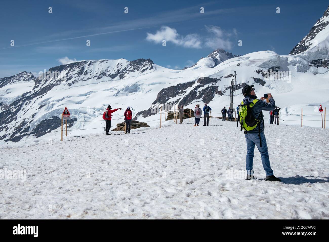 Tourists in the Snow - Jungfraujoch Sphinx Observatory - Jungfrau ...