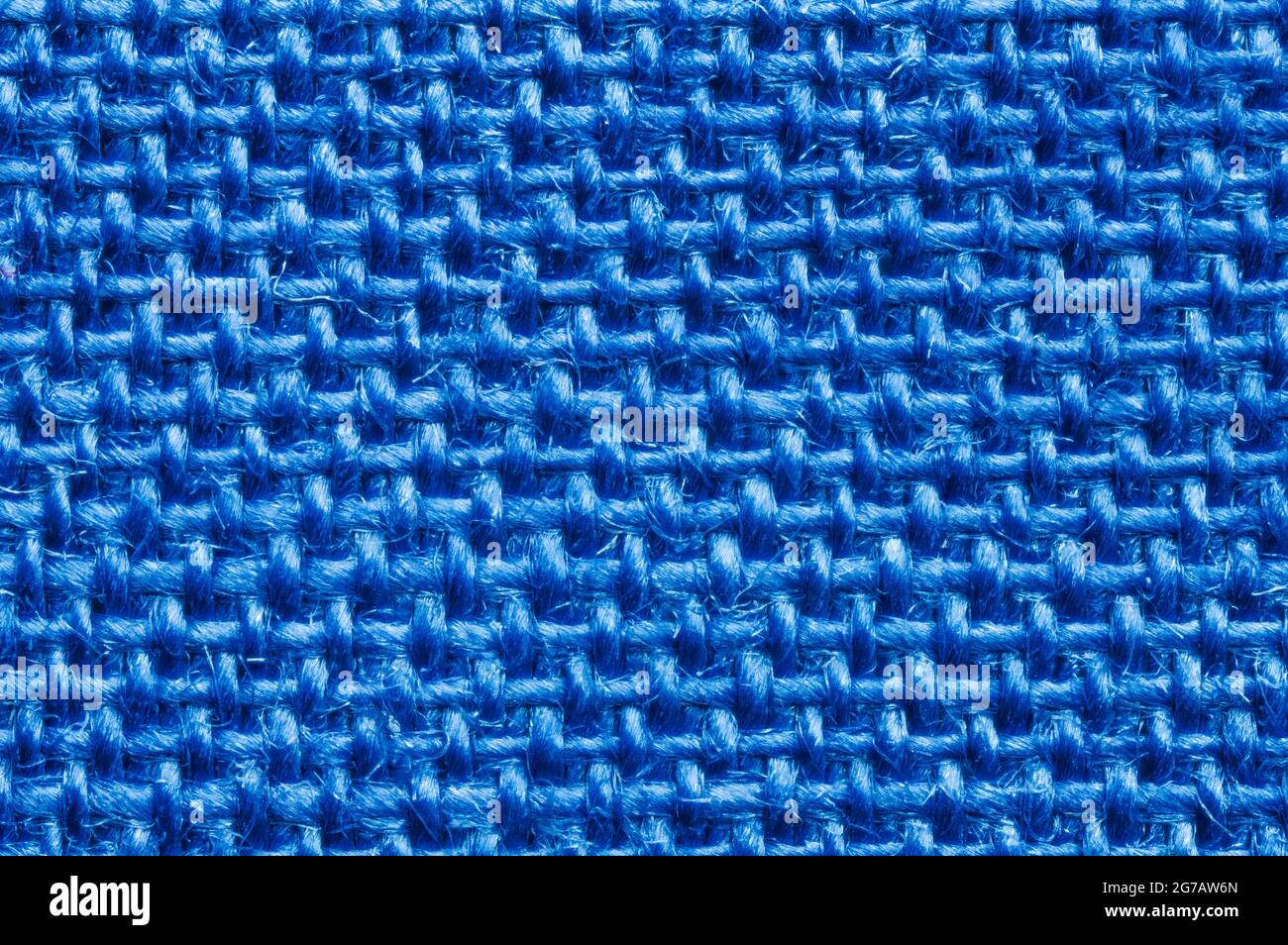 Cotton textile macro detail. Close-up of textured blue tissue cloth ...