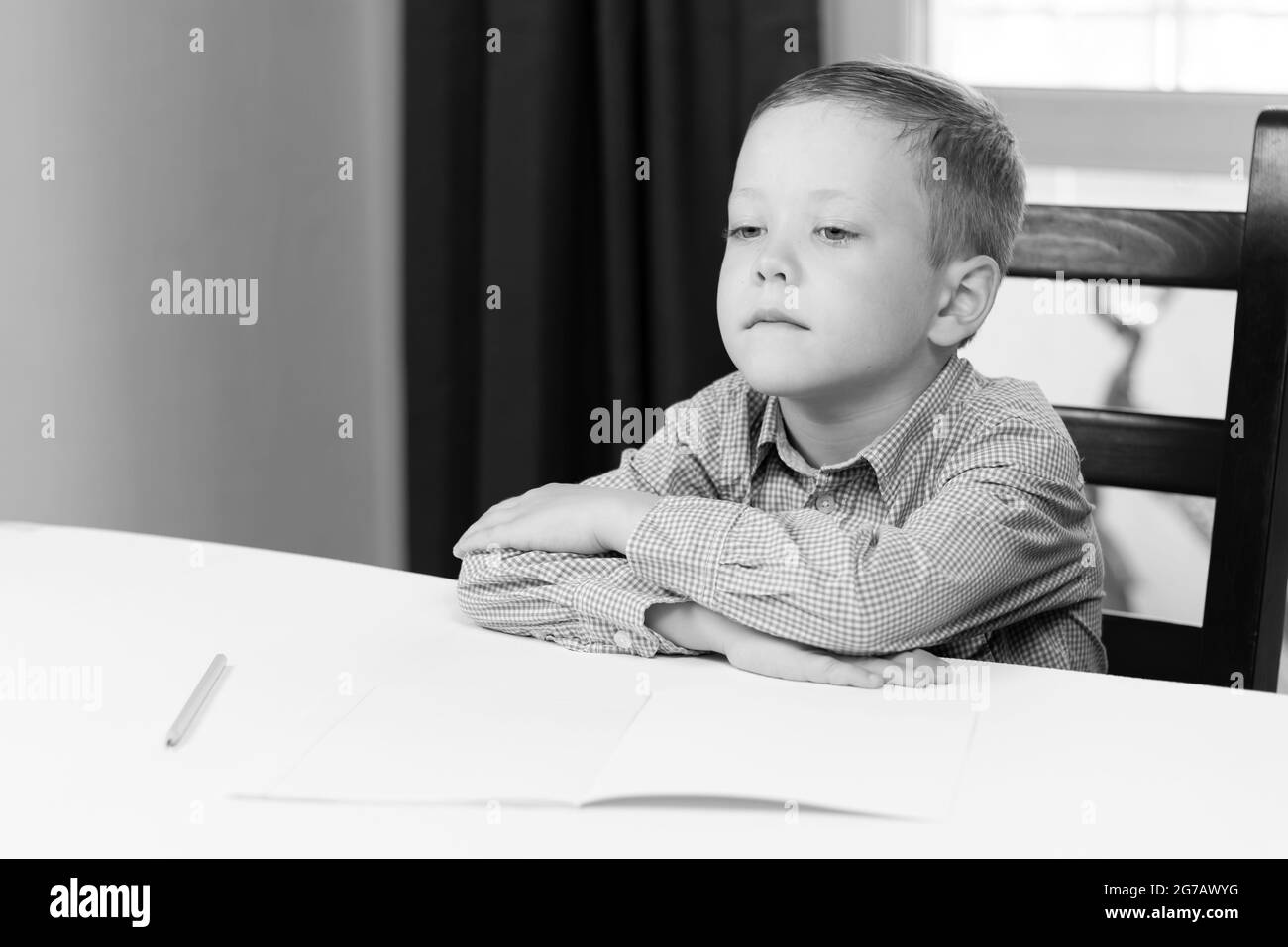 Child writing on a window Black and White Stock Photos & Images - Alamy
