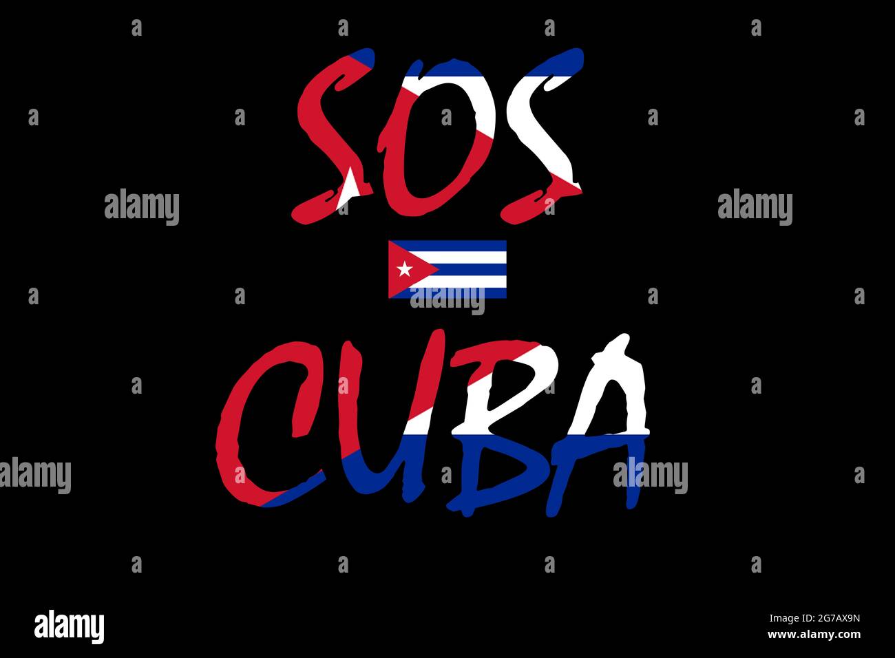 Cuban flag text with SOS Morse code to represent the help Cuban people ...