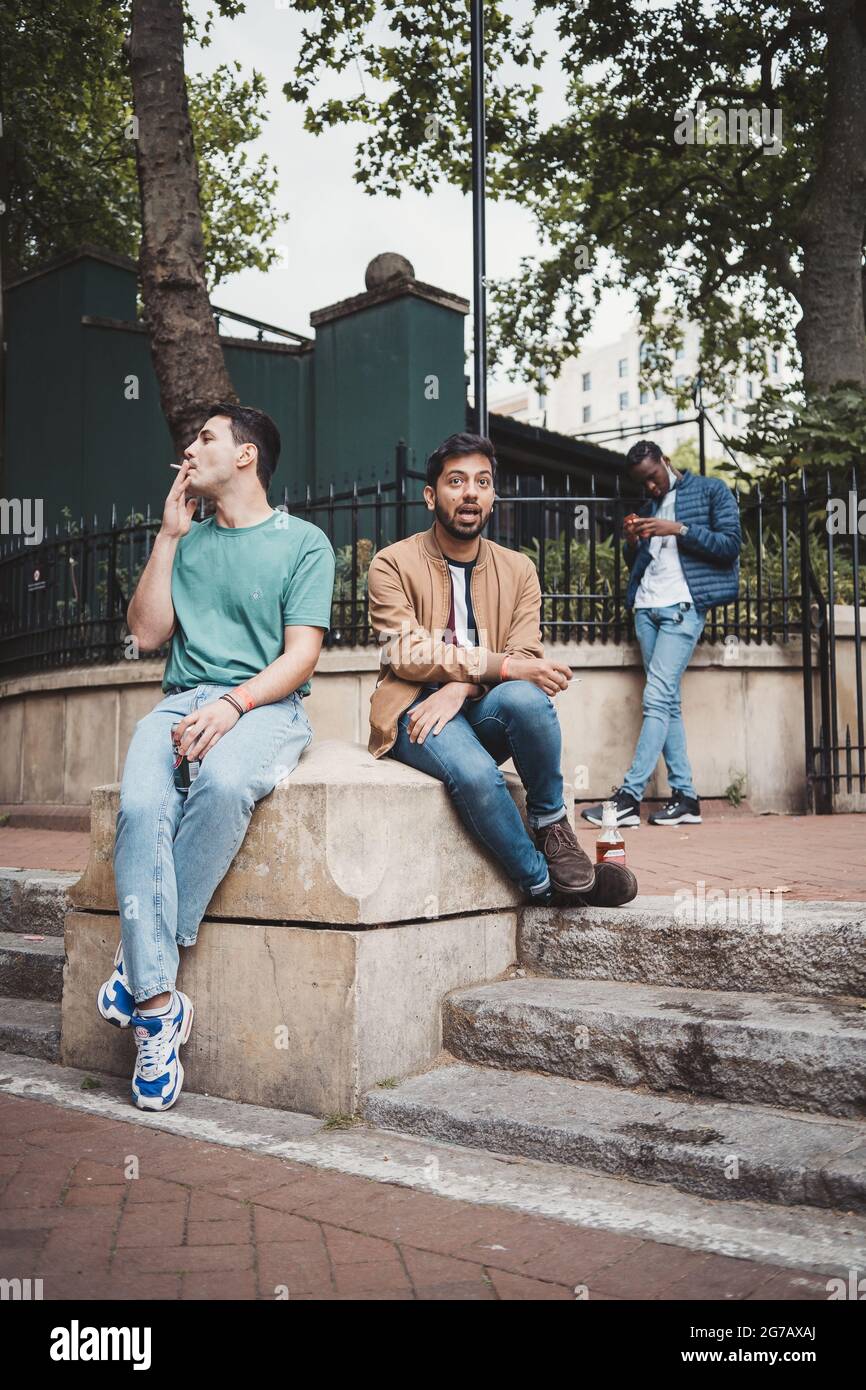 London | UK - 2021.07.12: People chilling on before the Euro 2020 ...