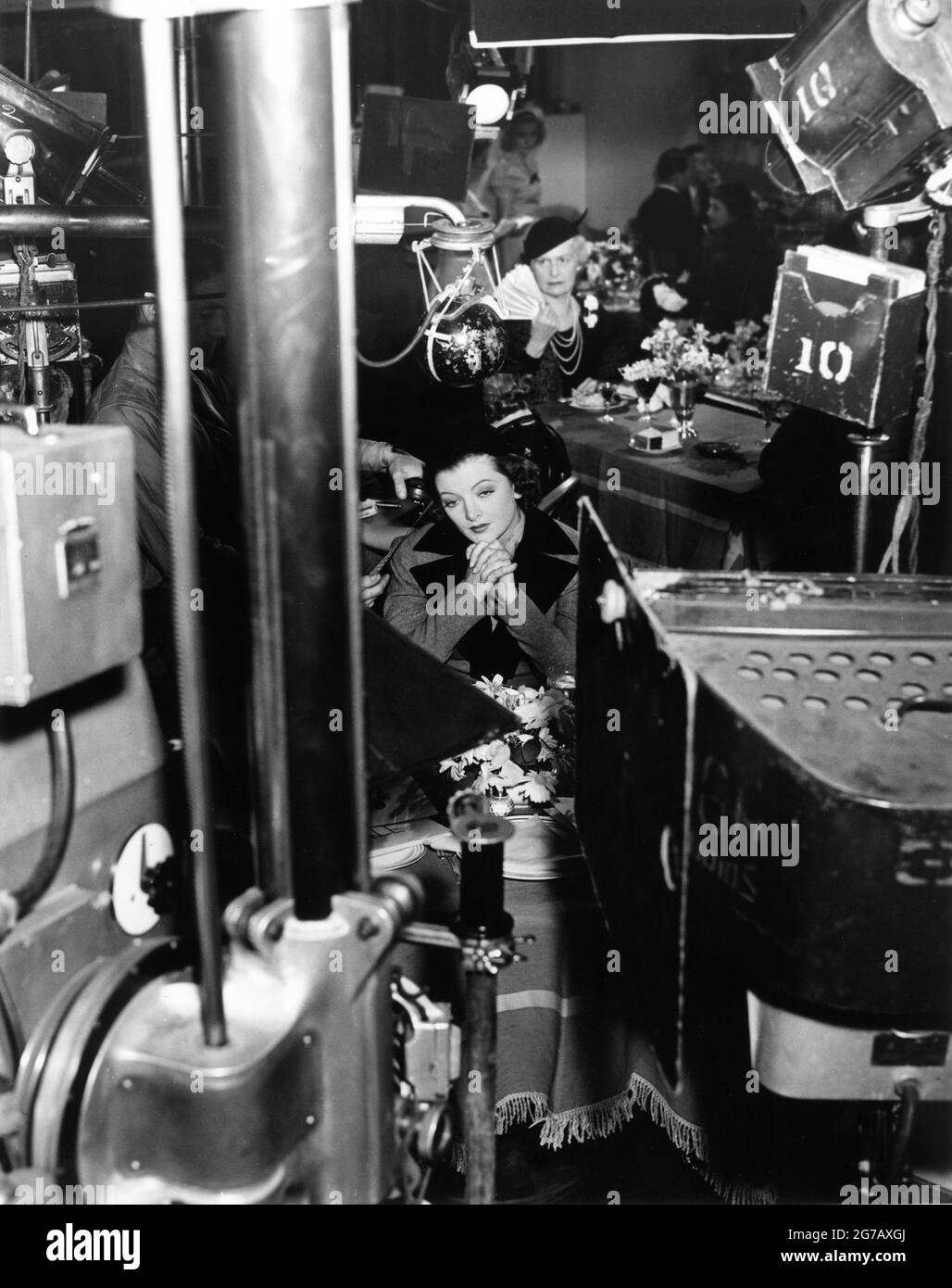 MYRNA LOY on set candid with Movie Crew during filming MAN-PROOF 1938 ...