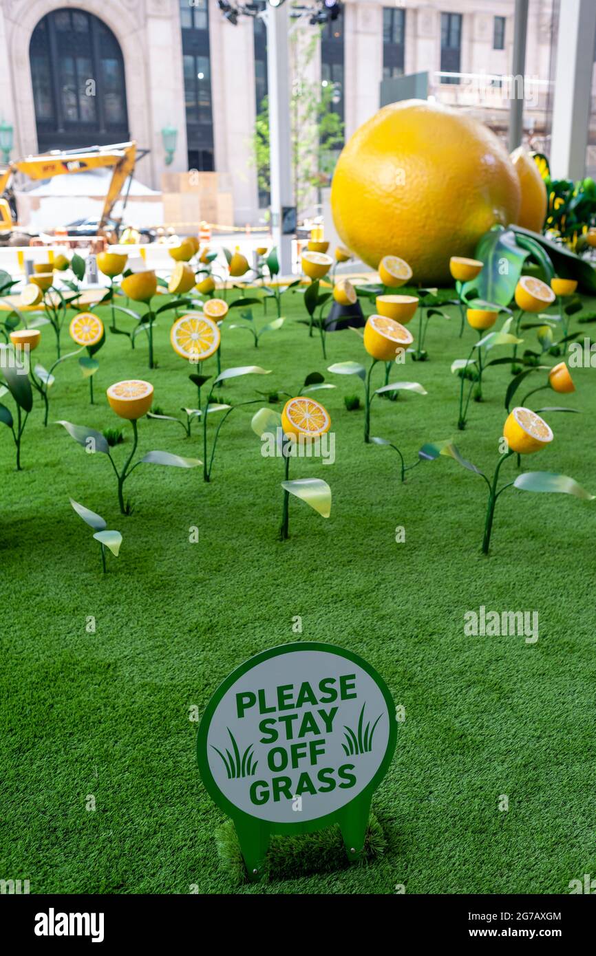 Citrovia, under construction scaffolding adjacent to BrookfieldÕs ...