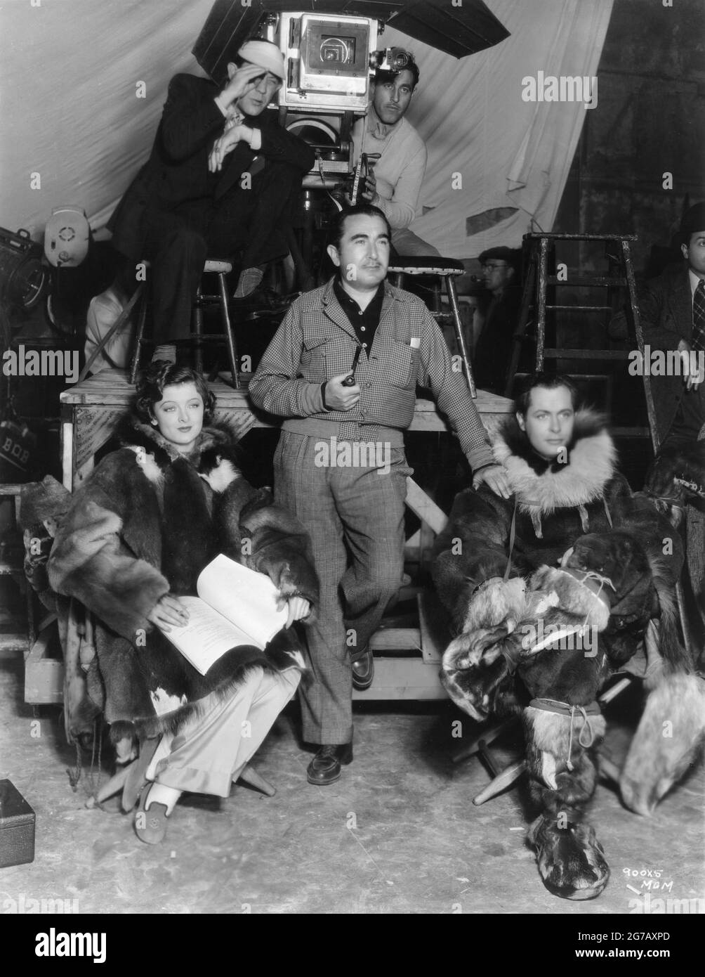 MYRNA LOY Director GEORGE FITZMAURICE and ROBERT MONTGOMERY on set ...