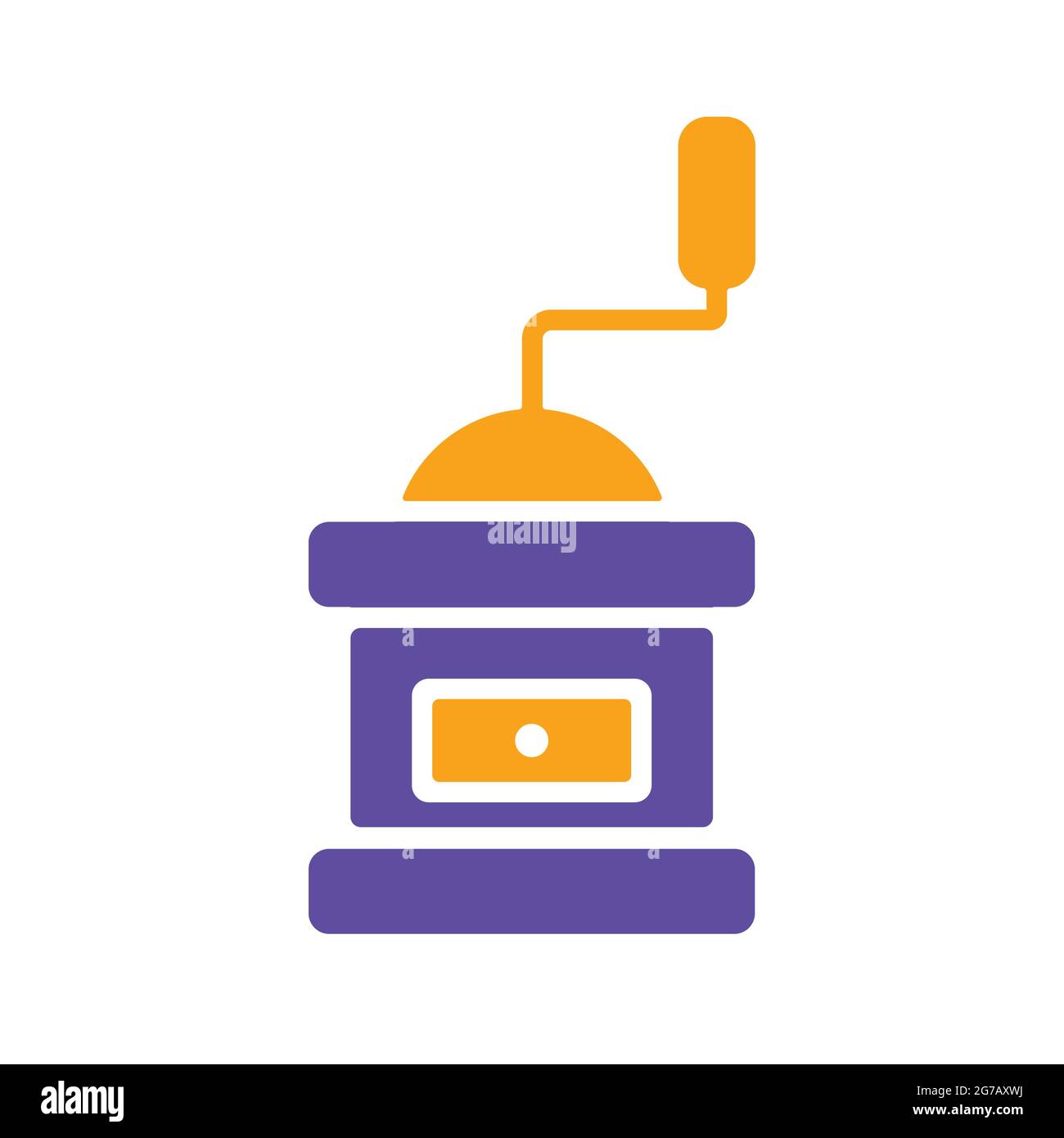 Classic coffee grinder in wooden case vector glyph icon. Kitchen ...