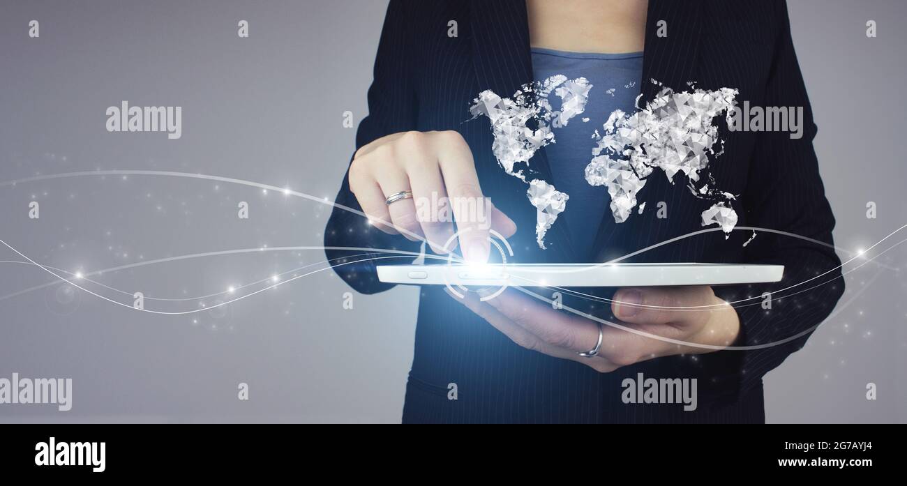 Hologram technology background hi-res stock photography and images - Alamy