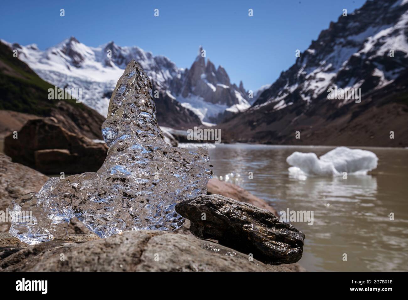 Ice floe on Cerro Torre, Laguna Cerro Torre, Argentina Stock Photo - Alamy