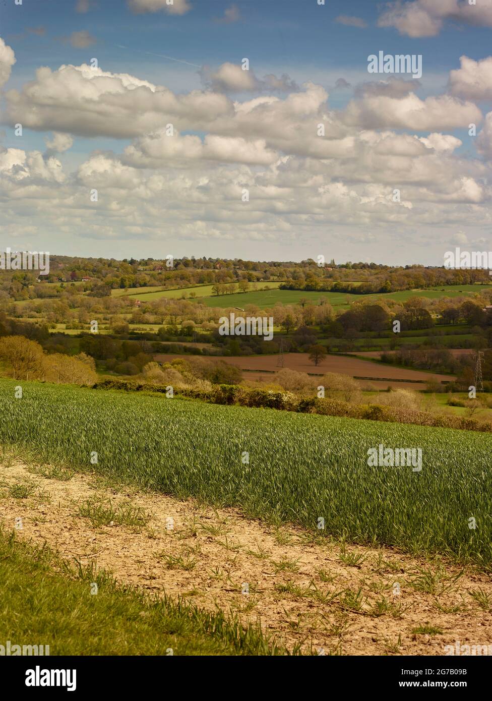 Kent agricultural landscape near Penhurst, England Stock Photo - Alamy