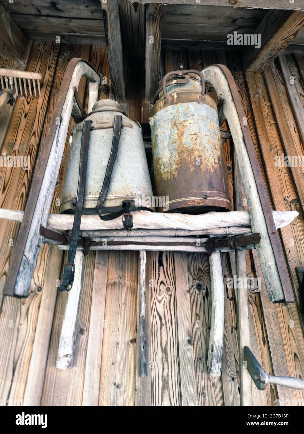 decorated old milk churns Stock Photo - Alamy