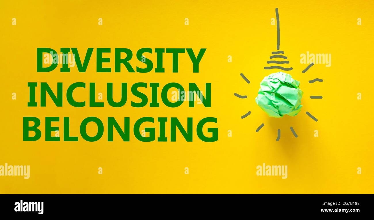 Diversity, inclusion, belonging symbol. Green shining light bulb icon ...