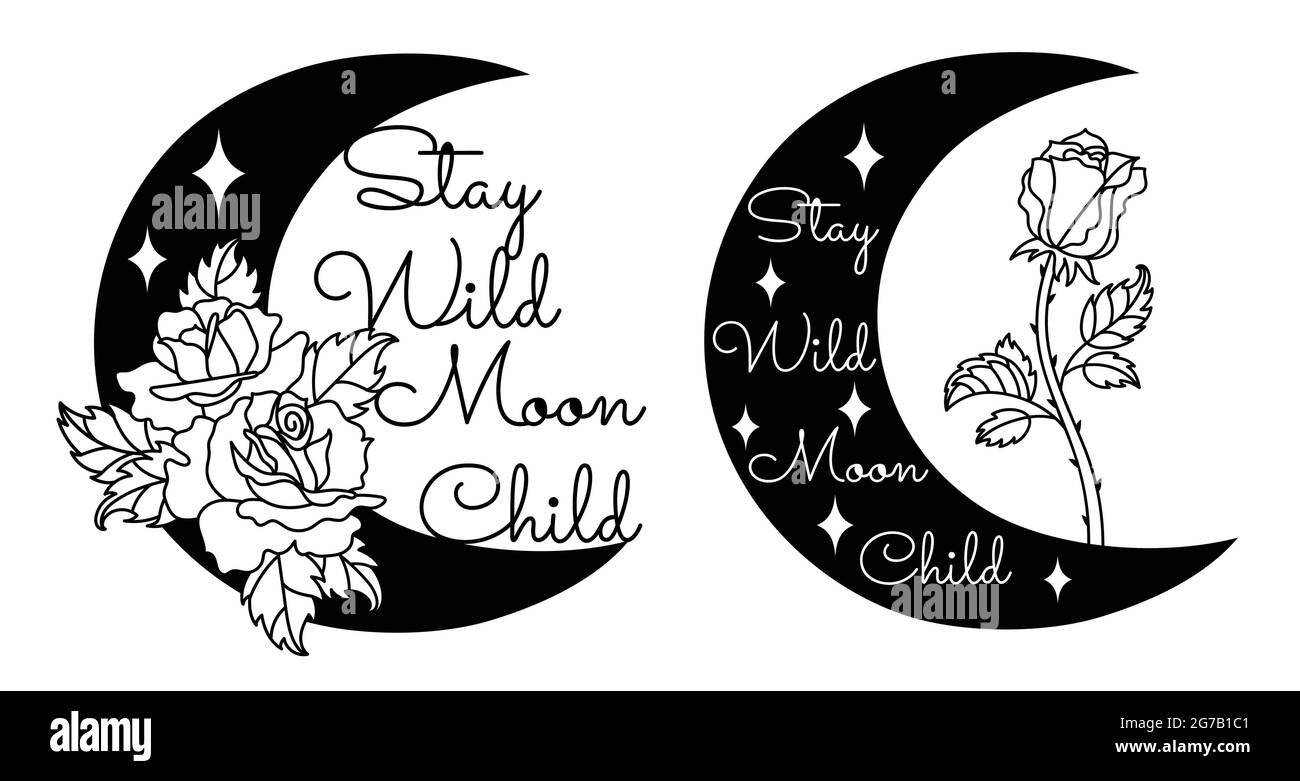 Boho style quote design Black and White Stock Photos & Images - Alamy