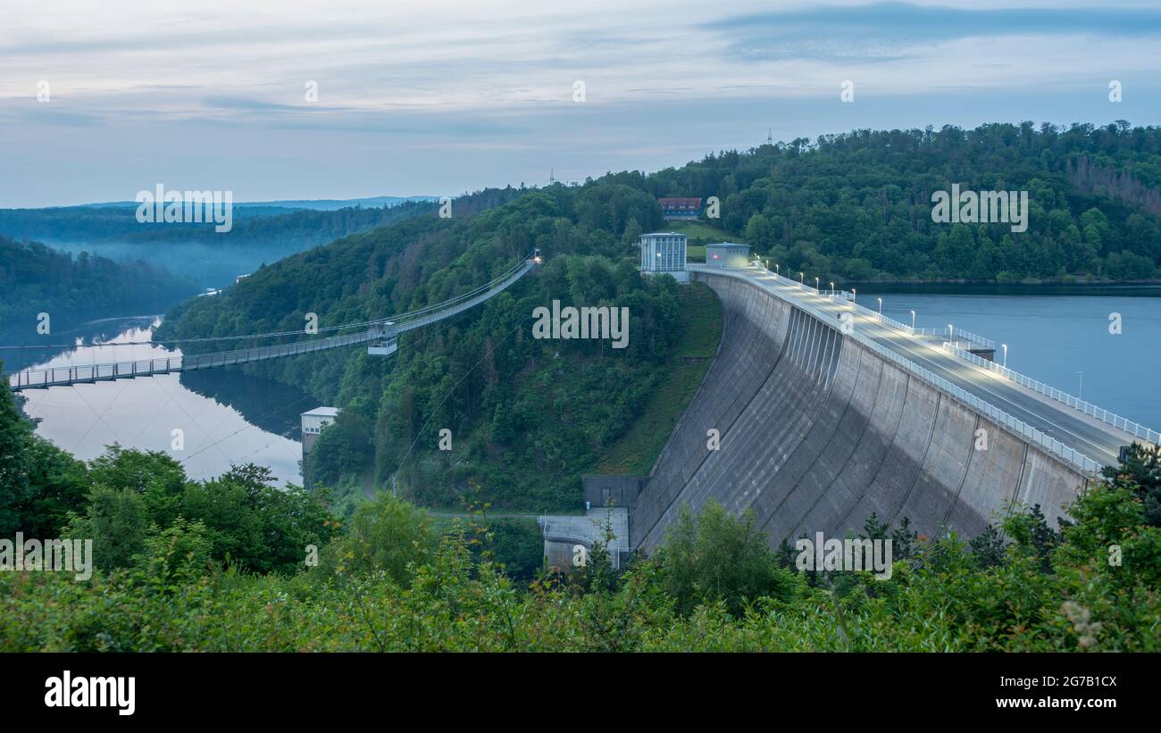 Germany, Saxony-Anhalt, Wendefurth, Titan-RT suspension bridge at the ...
