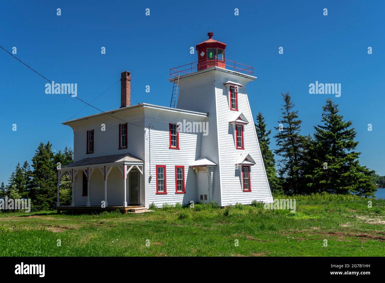 Blockhouse Point Lighthouse, Prince Edward Island, Canada Stock Photo ...