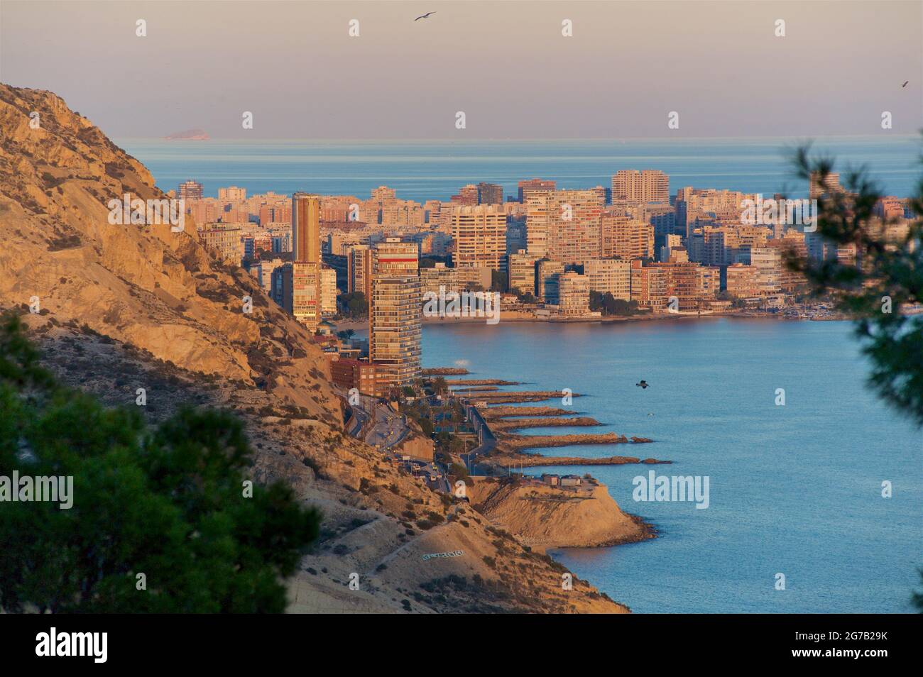 Coastline of Cabo de las Huertas seen from Santa Barbara Castle ...