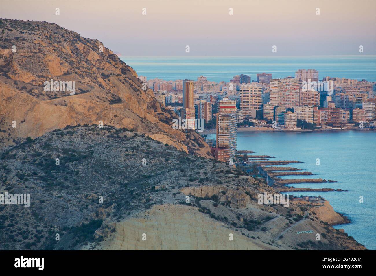 Coastline of Cabo de las Huertas seen from Santa Barbara Castle ...