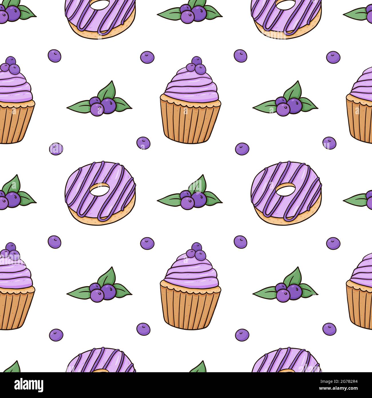 Berry donuts Stock Vector Images - Alamy