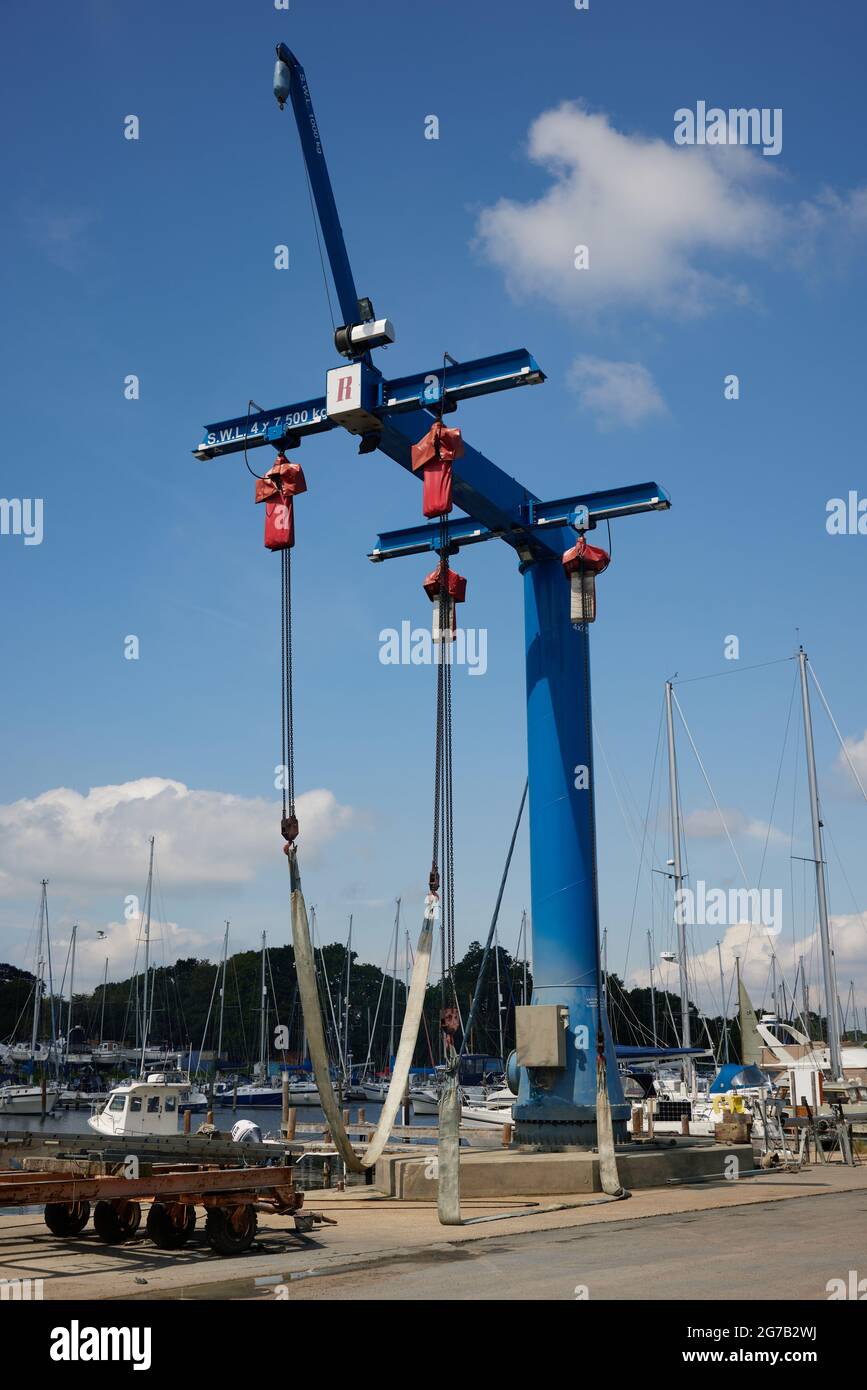 Boat lifting gear Stock Photo - Alamy
