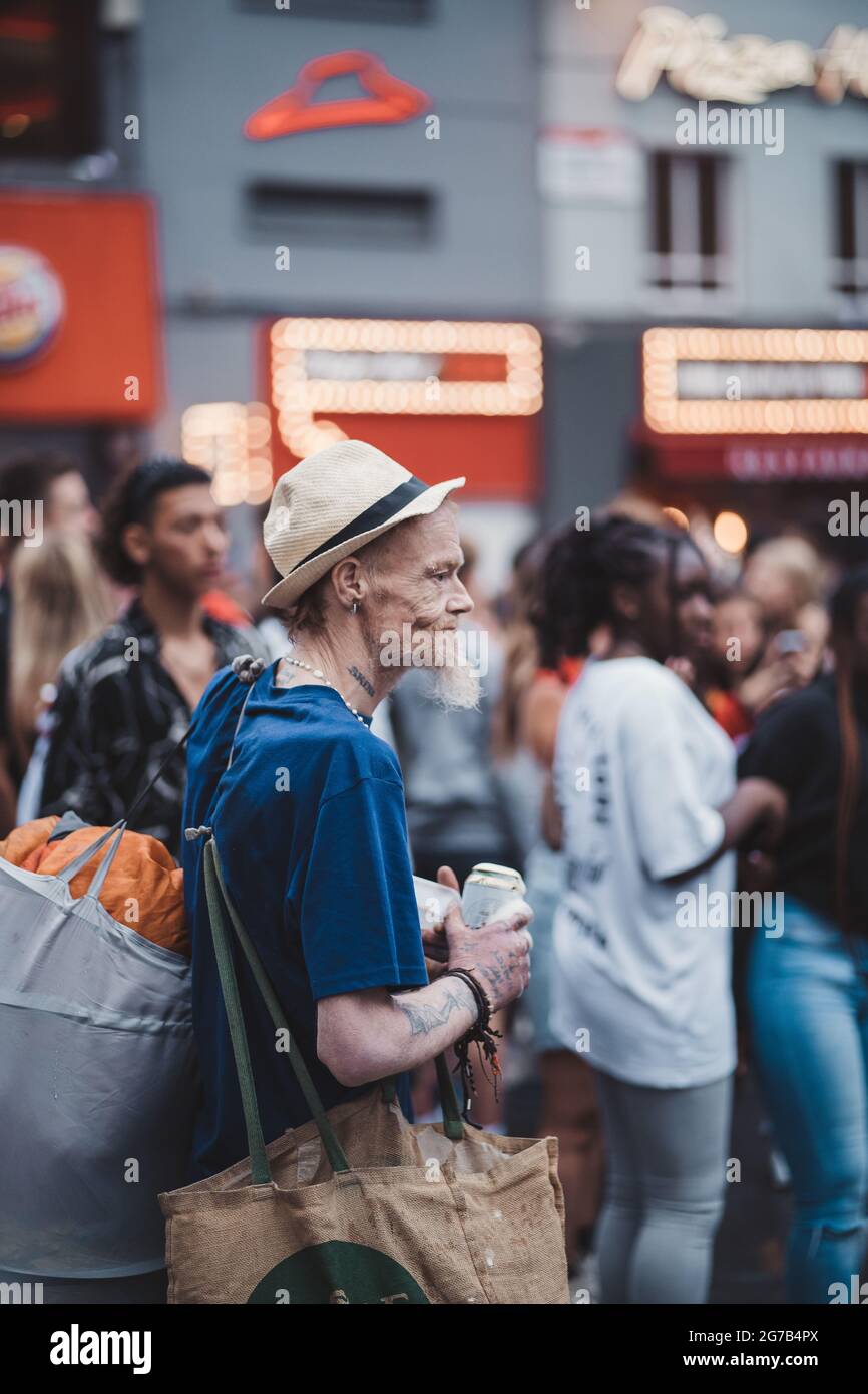 London | UK - 2021.07.12: English fans waving flags at Leicester Square ...
