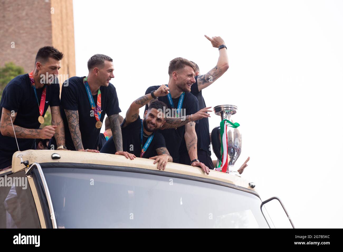 Players of Italian National Football Team celebrate victory of European ...