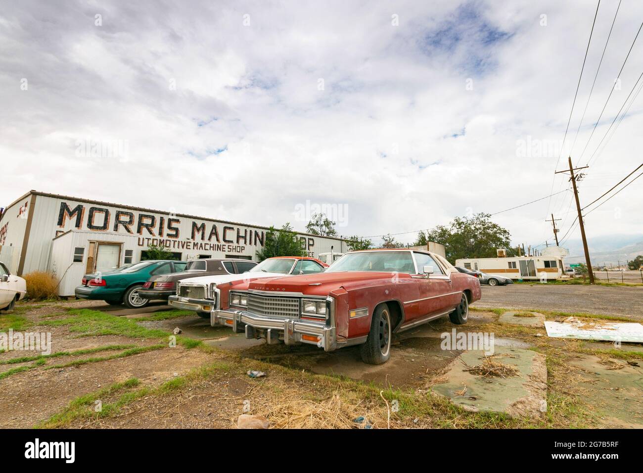 classic American cars at Morris machine shop in Alamogordo, New Mexico ...