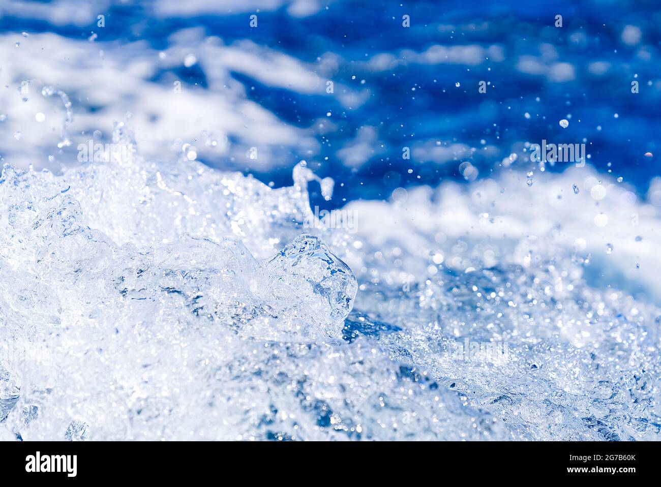 Abstract blue sea water with white wave for background. Adreatic sea ...