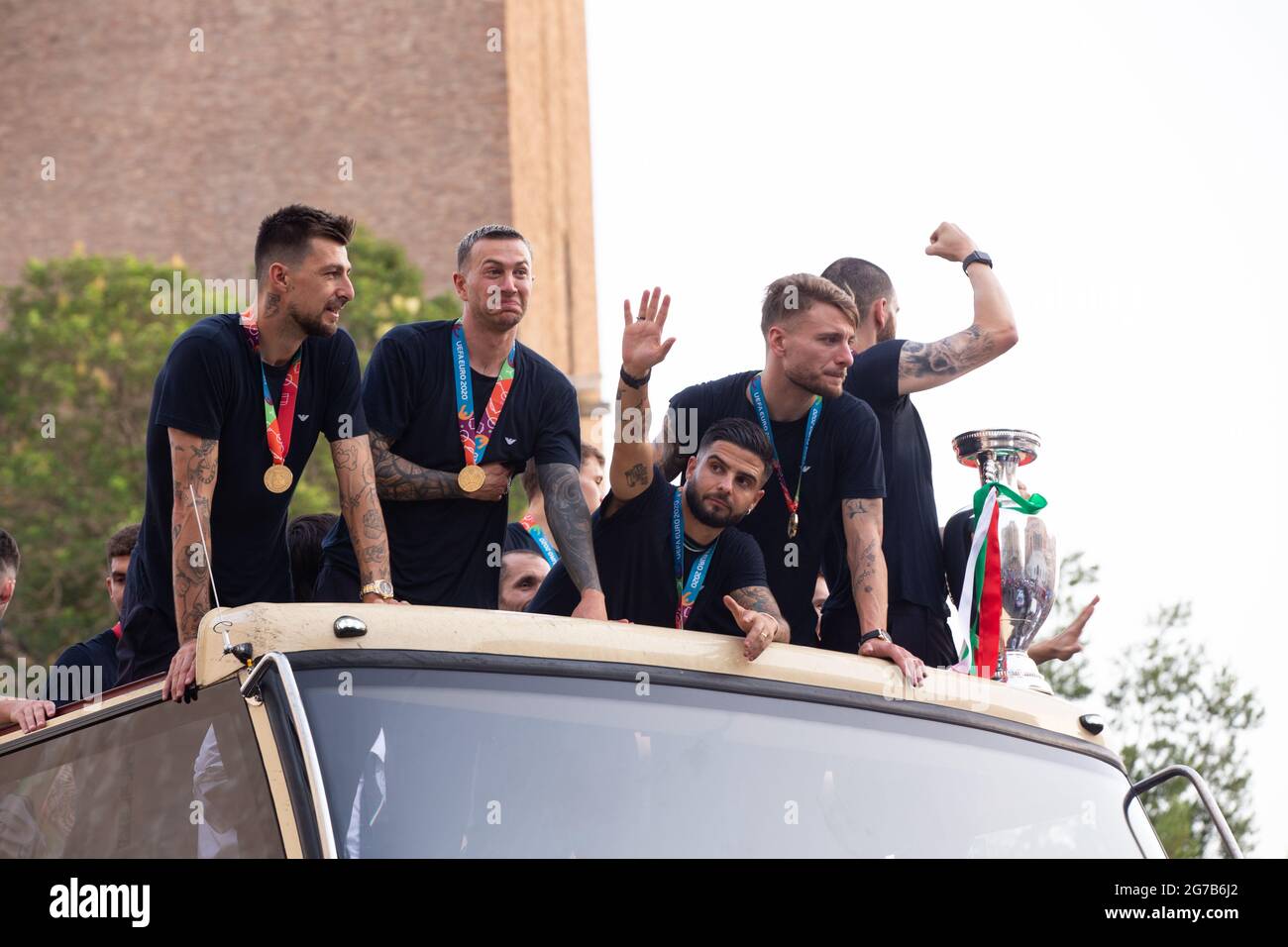 Players of Italian National Football Team celebrate victory of European ...