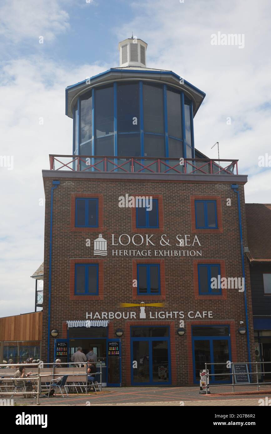 Harbour Lights Cafe seen in Littlehampton in summer 2021 Stock Photo ...
