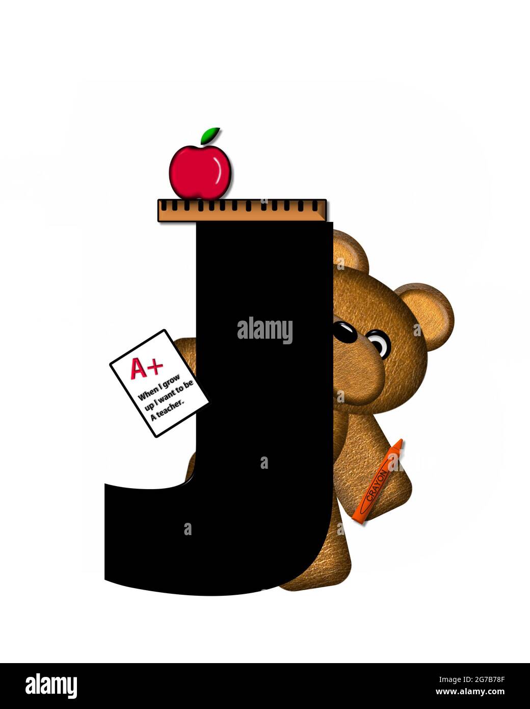 The Letter J In The Alphabet Set Teddy School Daze Is Black With