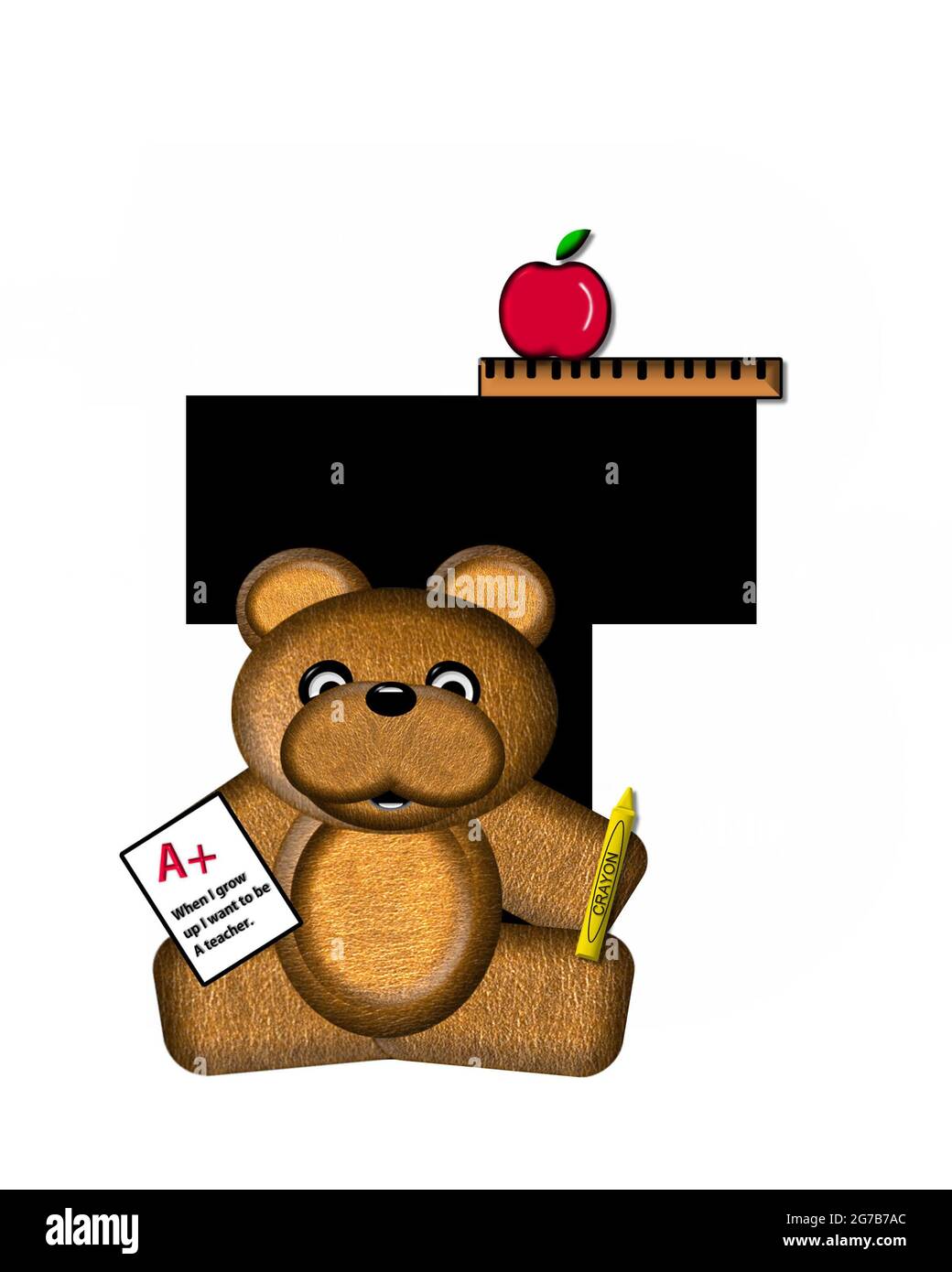 Alphabet Teddy Bear Clipart Heart