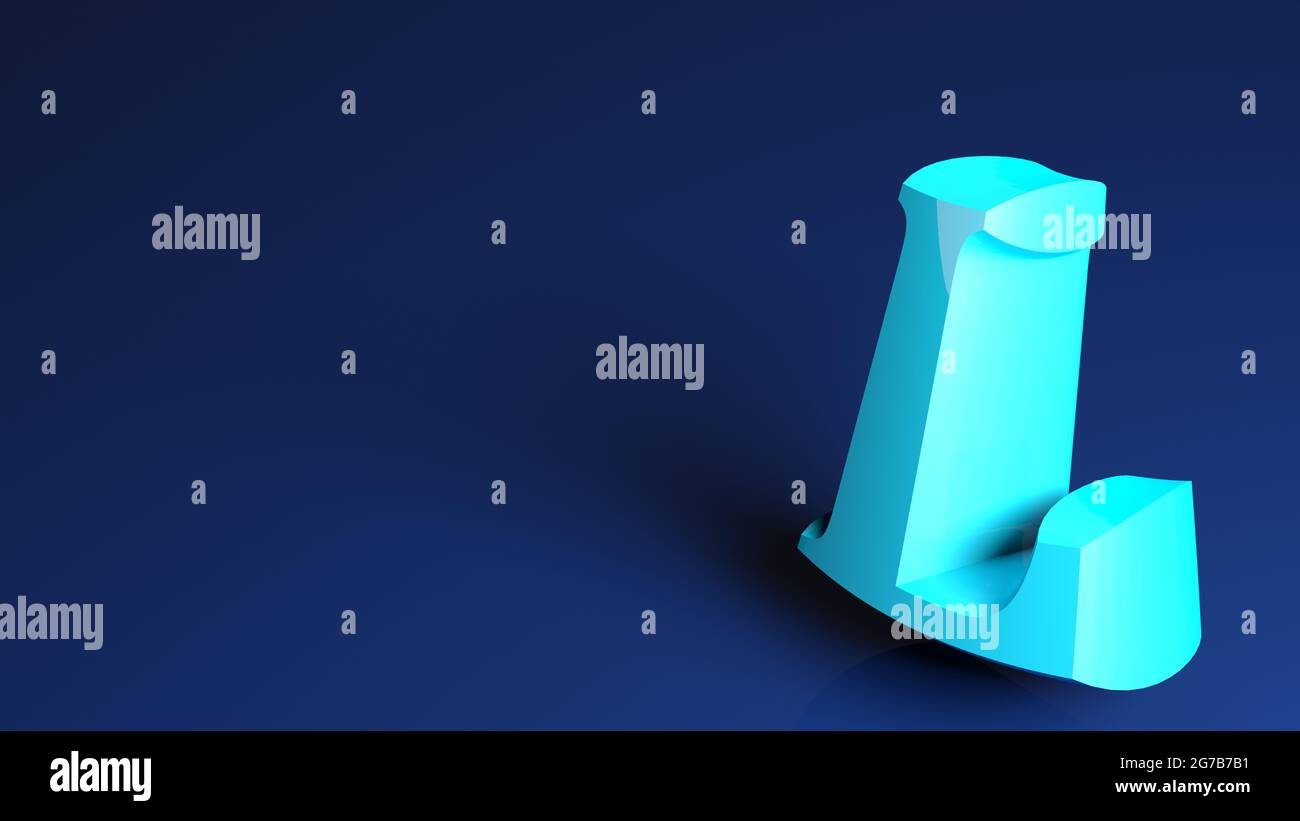Blue background with L letter - 3D rendering illustration Stock Photo ...