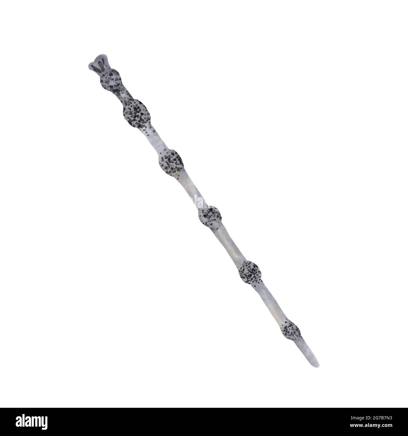 Hand drawn watercolor magic wand. Illustration elder stick Stock Photo ...