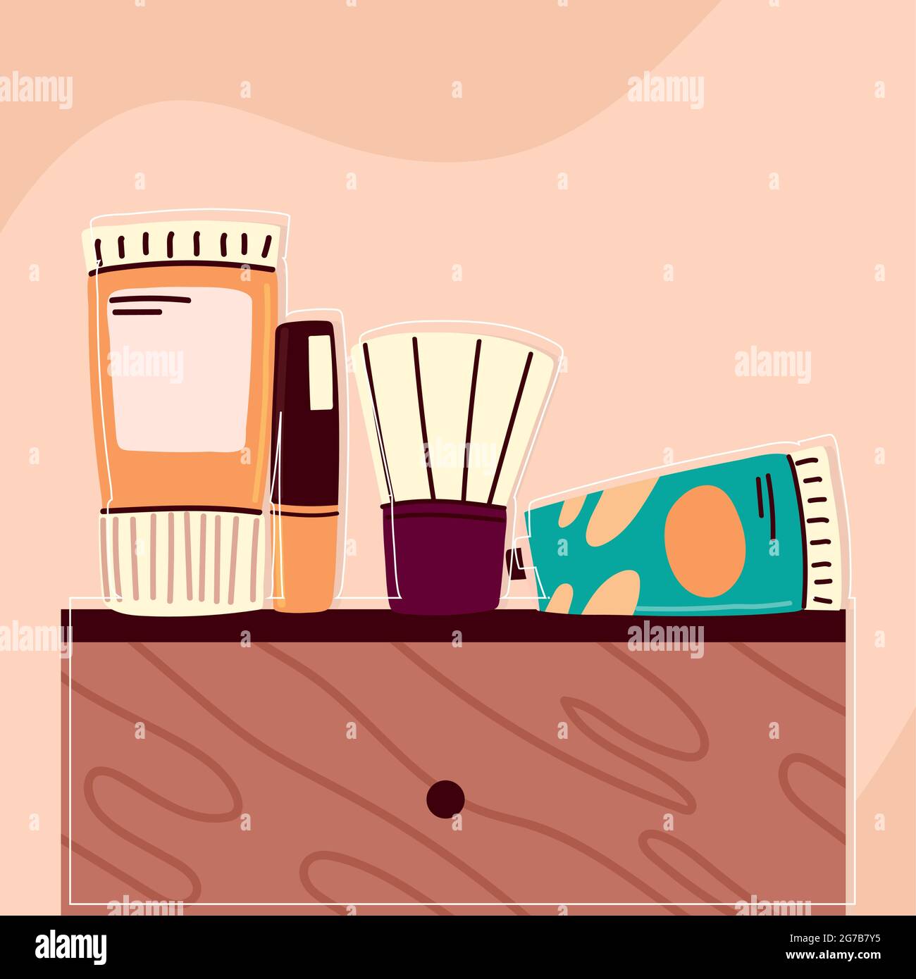 stand with makeup cosmetic Stock Vector Image & Art - Alamy