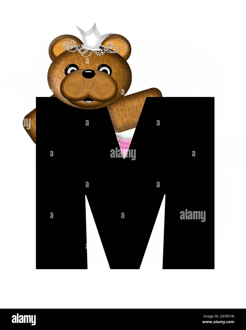 The letter M, in the alphabet set "Ballerina Princess" is bright black ...