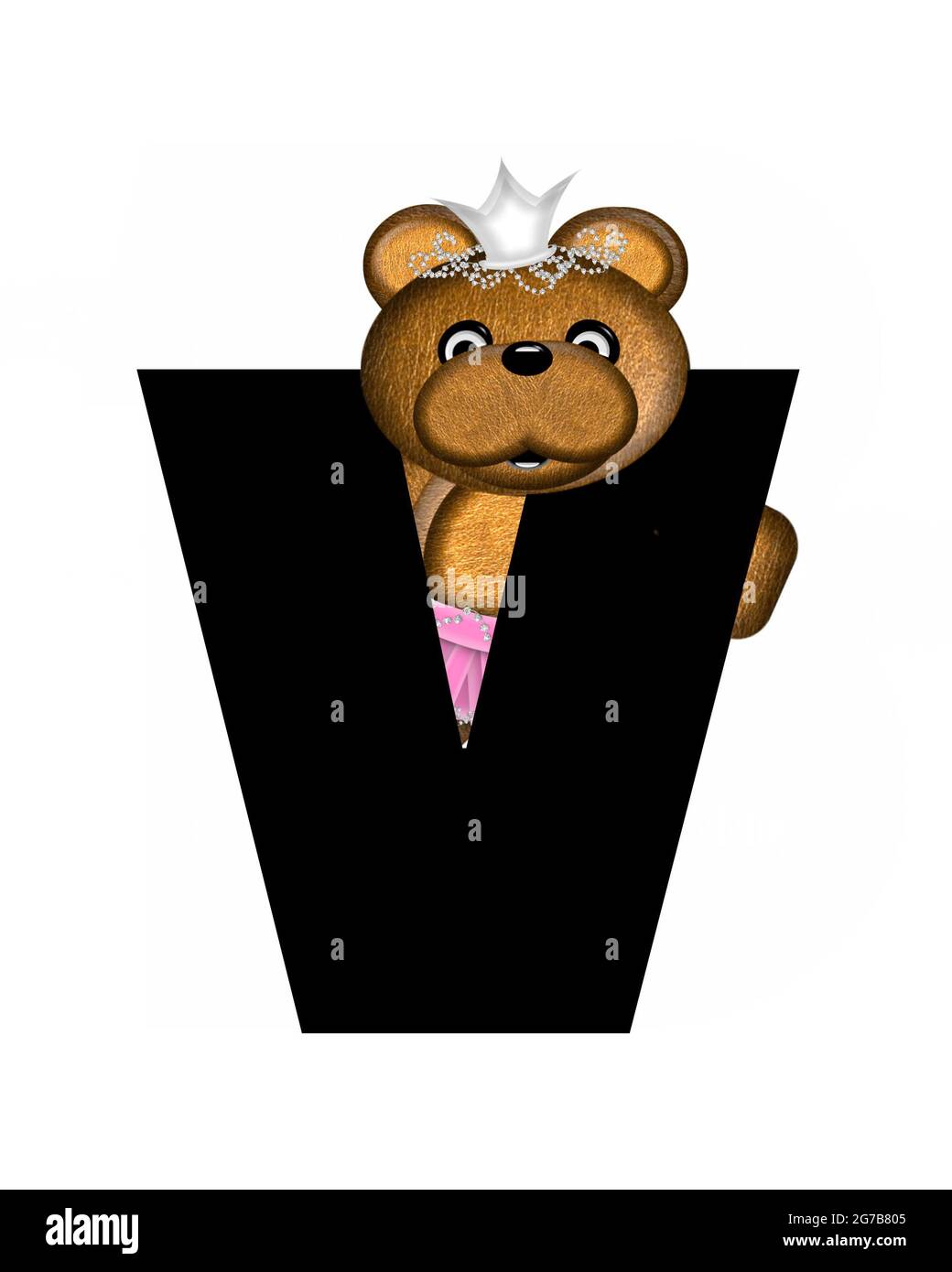 The letter V, in the alphabet set "Ballerina Princess" is bright black ...