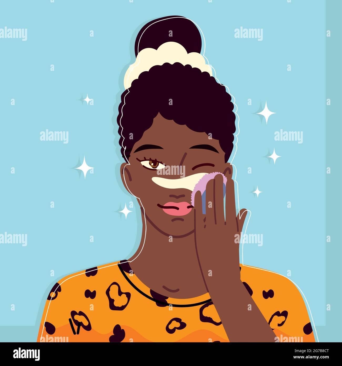 Applying Powder Face Stock Vector Images - Alamy