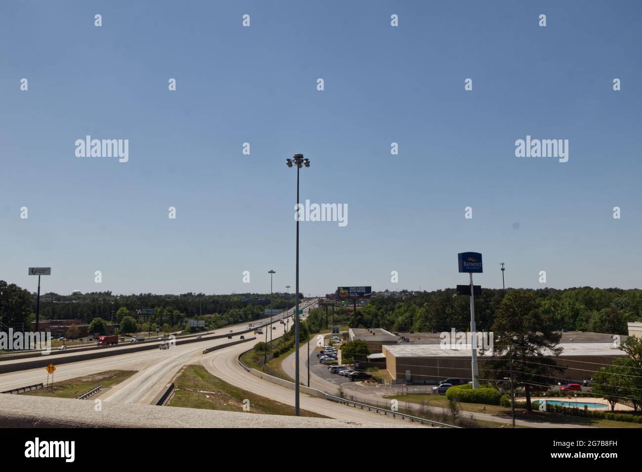 Augusta, Ga USA - 04 22 21: View of a Modern highway bridge interchange ...