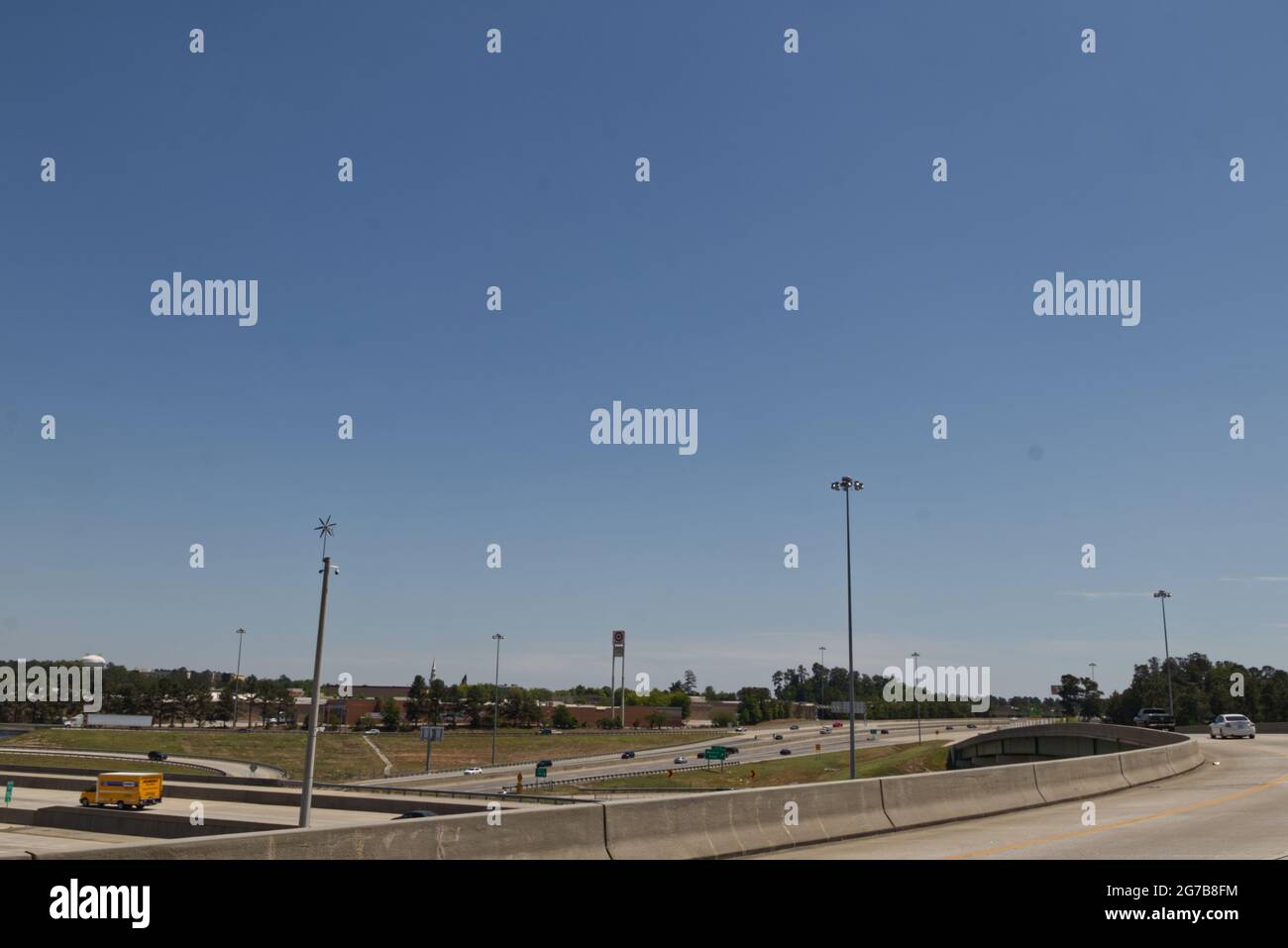 Augusta, Ga USA - 04 22 21: Top view Modern highway bridge interchange ...