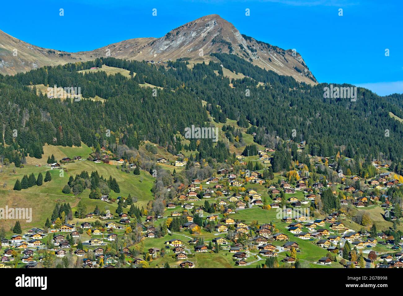 Chalets and holiday homes in Les Diablerets, Vaud, Switzerland Stock ...