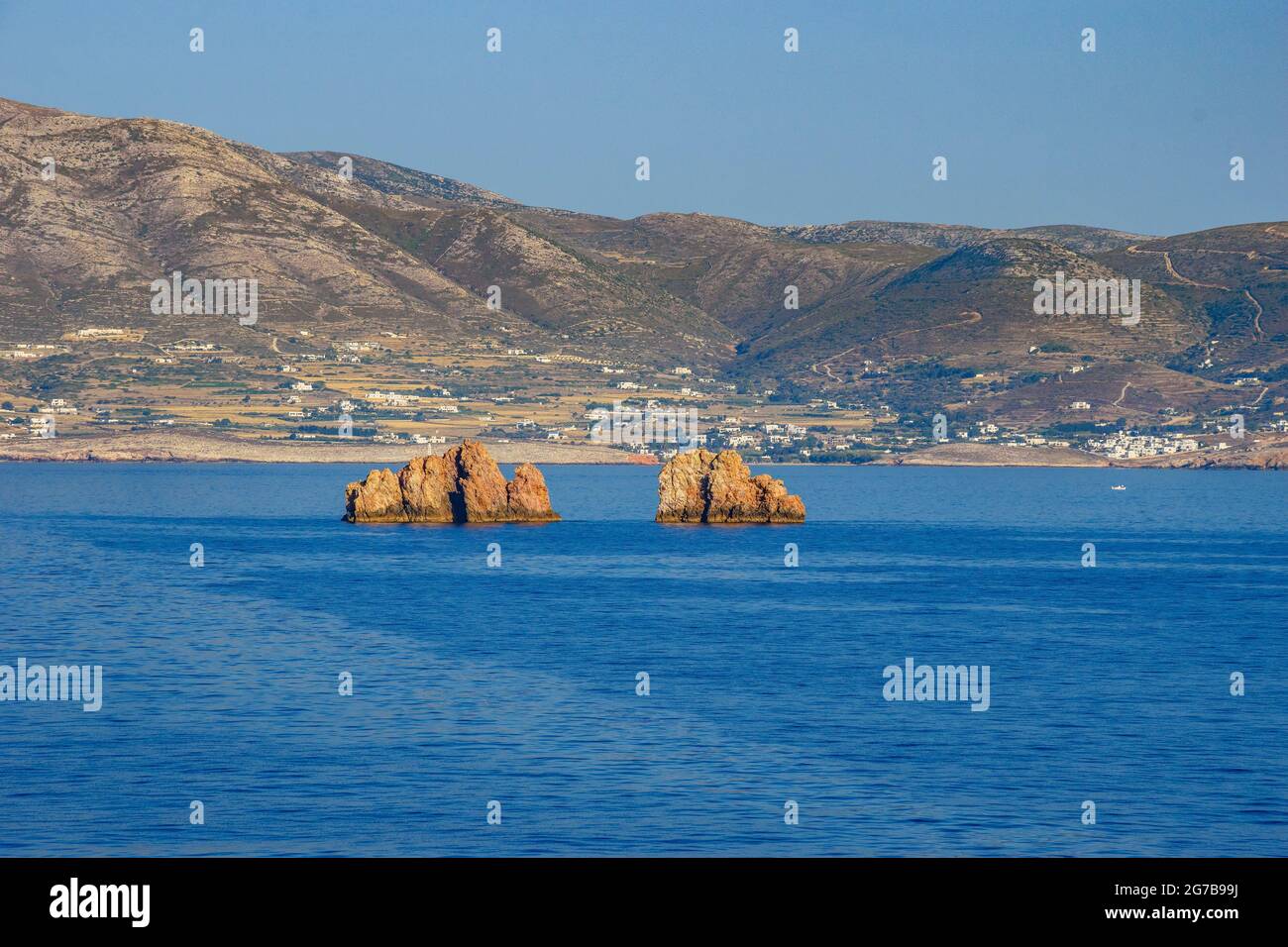 The famous ''Portes rocks'' visible rocky formation near Paros island ...