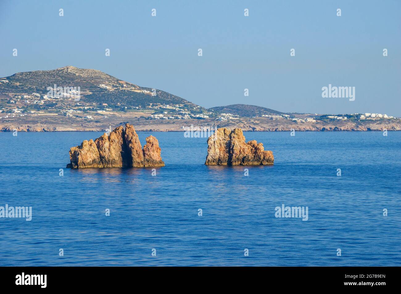 The famous ''Portes rocks'' visible rocky formation near Paros island ...